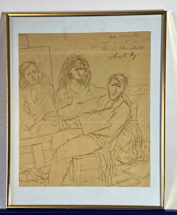 Charles Hug Zeichnung Original mit Widmung Weihnachtswünsche (Neu (gemäss Beschreibung)) in ...