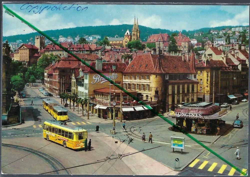 Neuchâtel. Place Pury. Trolleybusse. (Gebraucht) in Horw für CHF 2 – mit Lieferung auf Ricardo ...