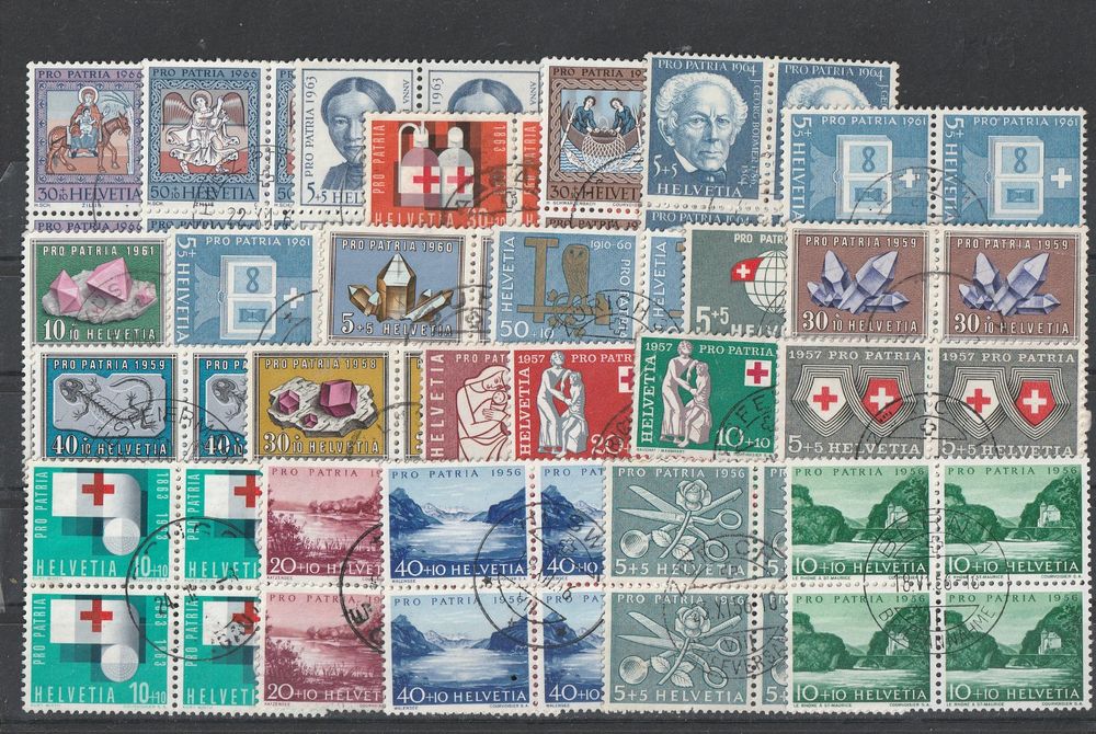 3/LOT PRO PATRIA VIERERBLOCKS AB 1956 GEST. (Gebraucht) in Hirschthal für CHF 1 – mit Lieferung ...