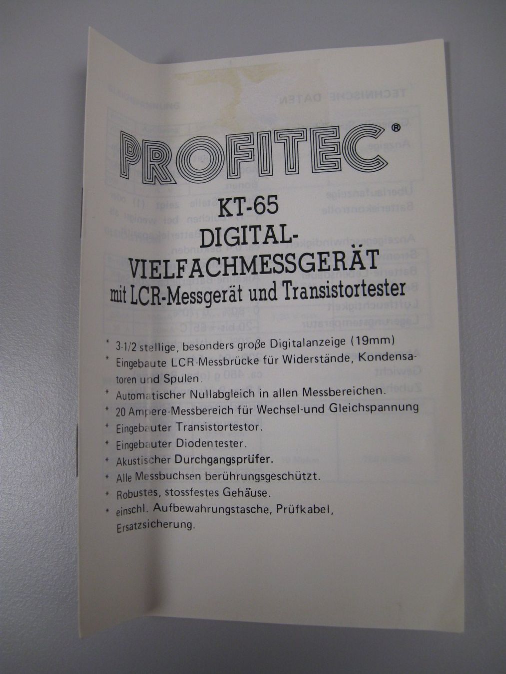 2x PROFITEC KT-65 Digital-Multimeter Messgerät Vintage Folie (Neu ...