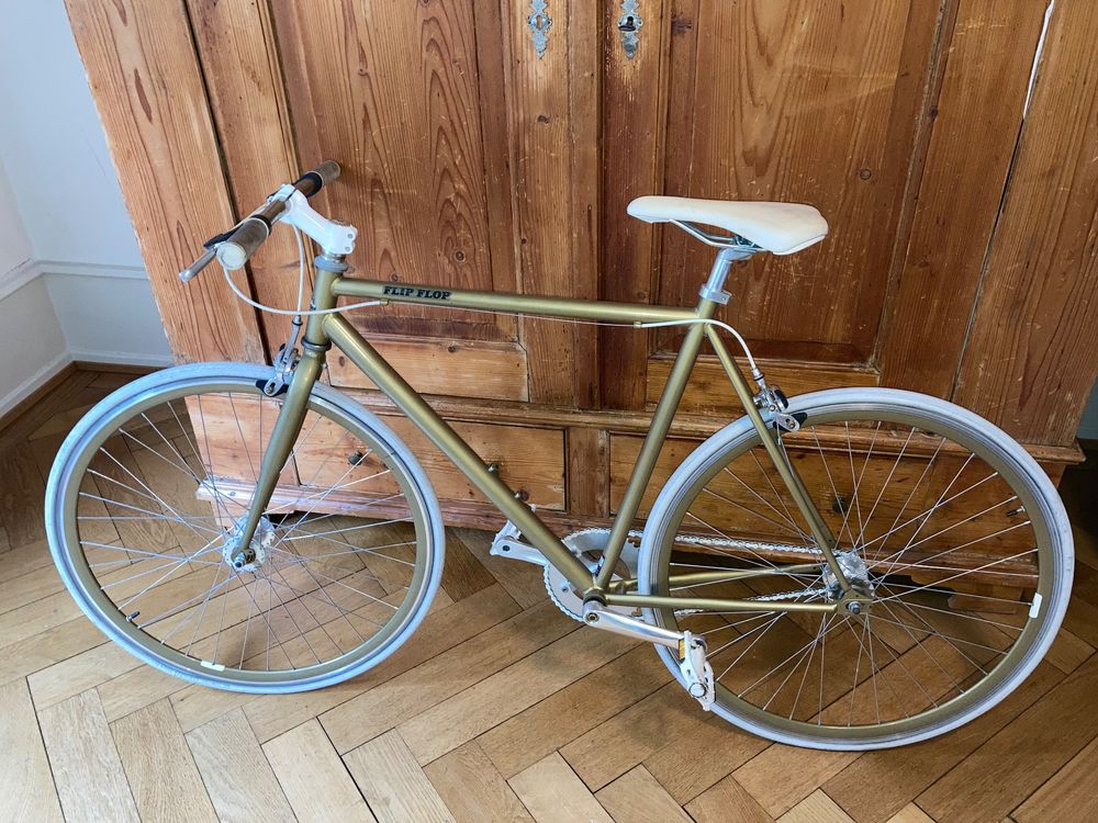 Singlespeed Velo Gold Weiss Bike Fahrrad Retro Vintage Look | Kaufen ...