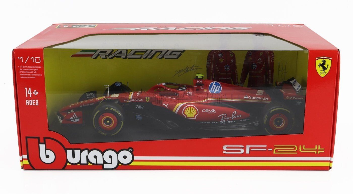 FERRARI F-24 SCUDERIA FERRARI #55 SAINZ 1/18 Bburago NEU (Neu und ...