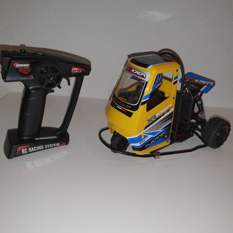 X-Rider 1:8 RC Bike RTR im Piaggio Ape Design - Gelb | Kaufen auf Ricardo