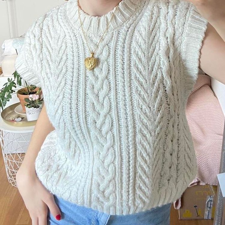 Weisser gestrickter Pullunder Gr. XS (S-M) | Kaufen auf Ricardo