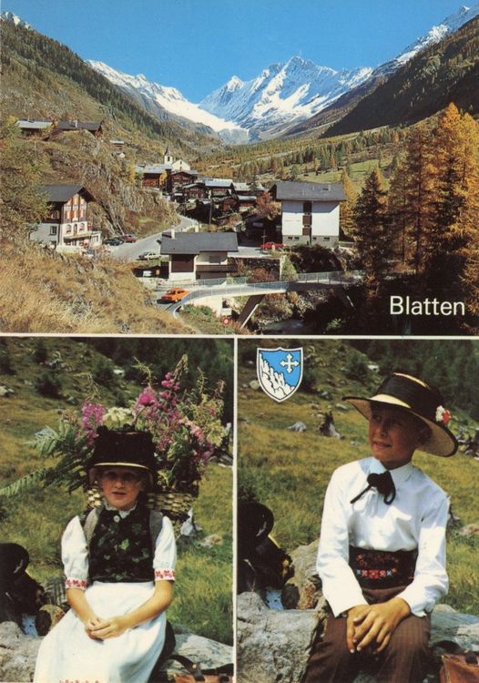 Blatten VS im Lötschental - Dorf und Trachtenkinder (Gebraucht) in Niedergesteln für CHF 5.4 ...