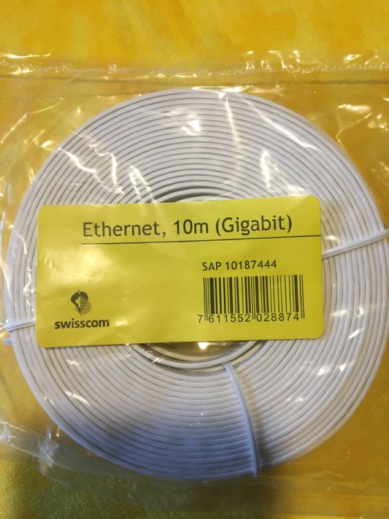 Ethernet-Kabel; 10m; flach | Kaufen auf Ricardo
