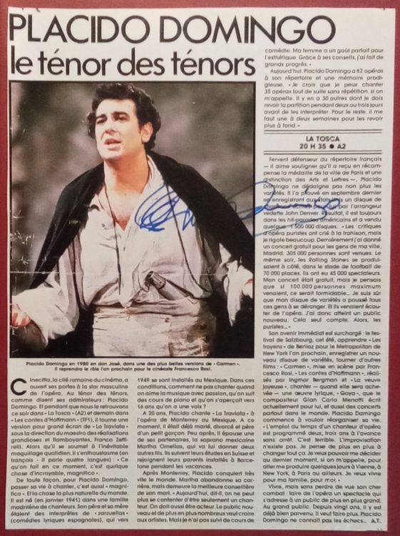 Plácido Domingo Autogramm signiert Magazinbild 19x25cm (Gebraucht) in ...