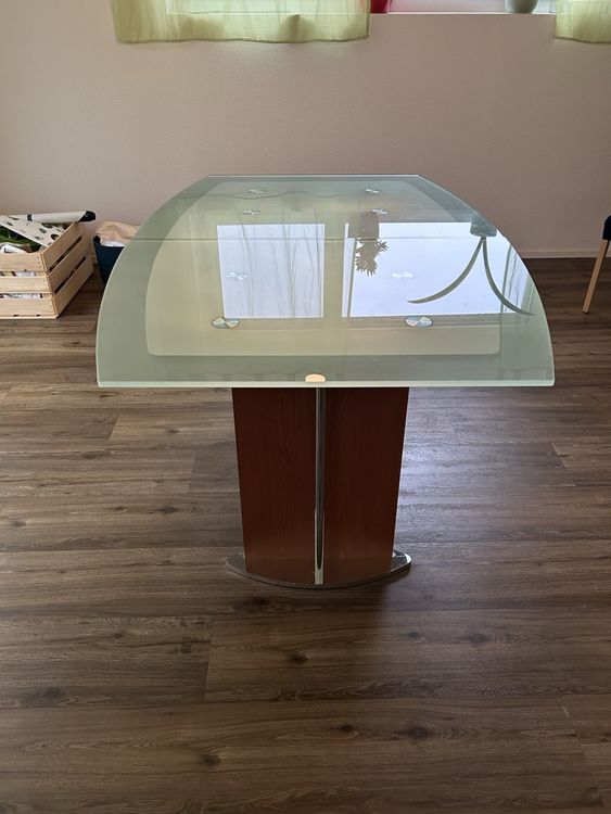 Designer Glastisch Esstisch Ausziehbar
