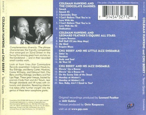 Coleman Hawkins, Benny Carter, Art Tatum, Roy Eldridge, (Gebraucht) in ...