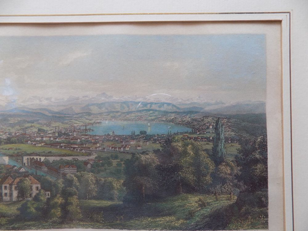 Zürich von der Weid aus koloriert Goldrahmen (Gebraucht) in Risch für ...