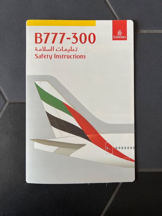 Emirates Boing 777-300 Safety Card Instructions (Gebraucht) in ...