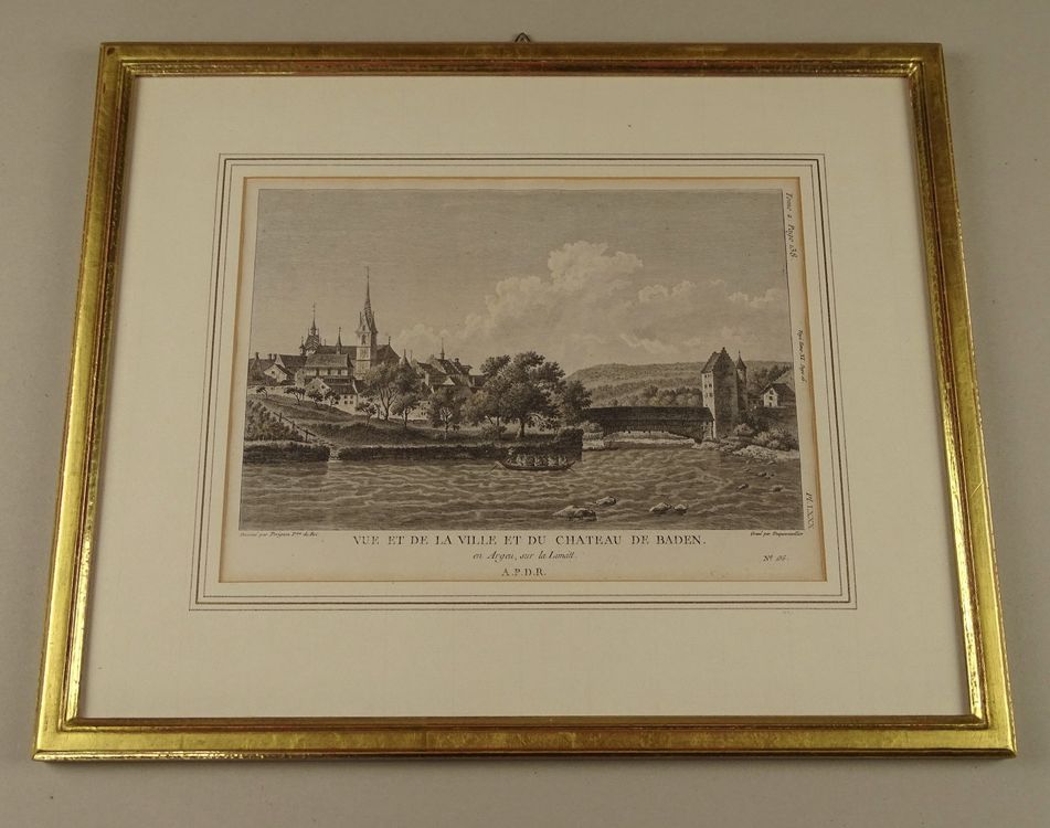 BADEN KUPFERSTICH 1780, RAHMEN ÜBER ECK VERGOLDET (Gebraucht) in Grüningen für CHF 128 – mit ...