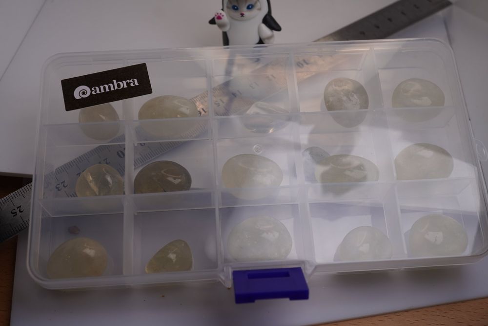 Citrin Brasilien Trommelsteine : 15x Stück in Box no3 (Neu und ...