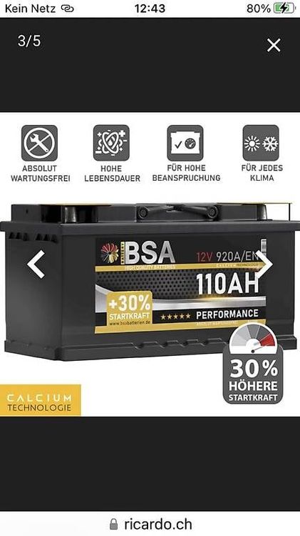 Autobatteri extrem stark neu 110 ah (Neu (gemäss Beschreibung)) in steffisburg für CHF 99 – nur ...