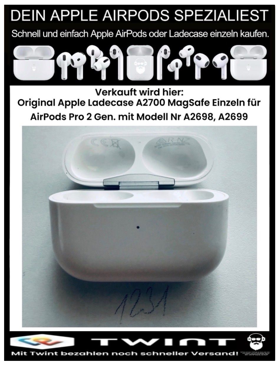 Original Apple Ladecase MagSafe A2700 für AirPods Pro 2 Gen. (Gebraucht ...