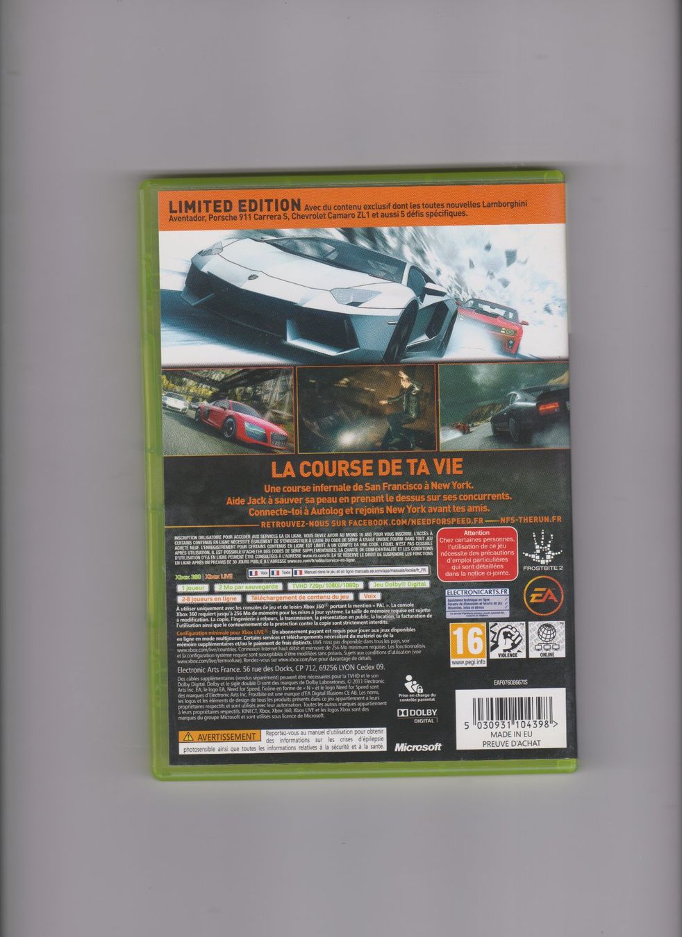 Need for Speed The Run - Xbox 360 - Edition Limitée (D'occasion) à Bex ...