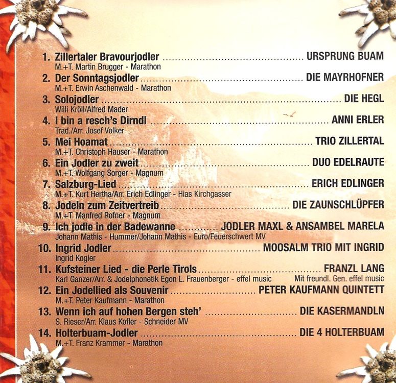 DIE SCHöNSTEN JODLER Ursprung Buam Moosalm Trio VolksmusikCD (Gebraucht ...