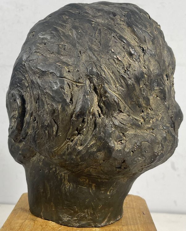 Bronzierte Keramik Büste Skulptur unleserlich Signiert | Kaufen auf Ricardo