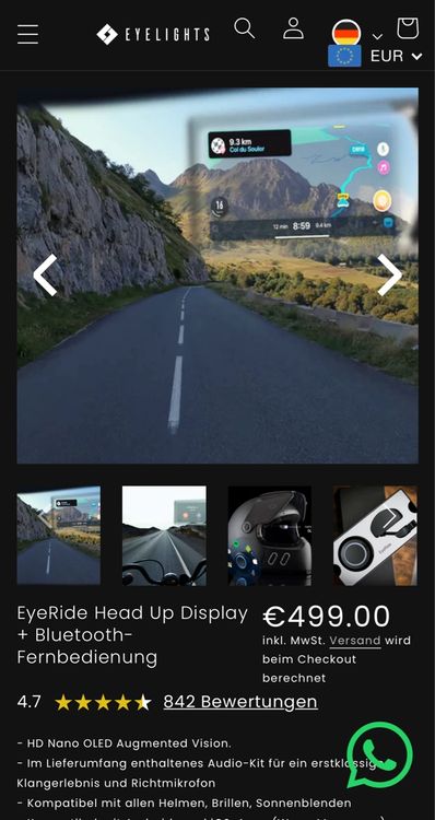 Eyelights / EyeRide Head Up Display (Neu und originalverpackt) in ...
