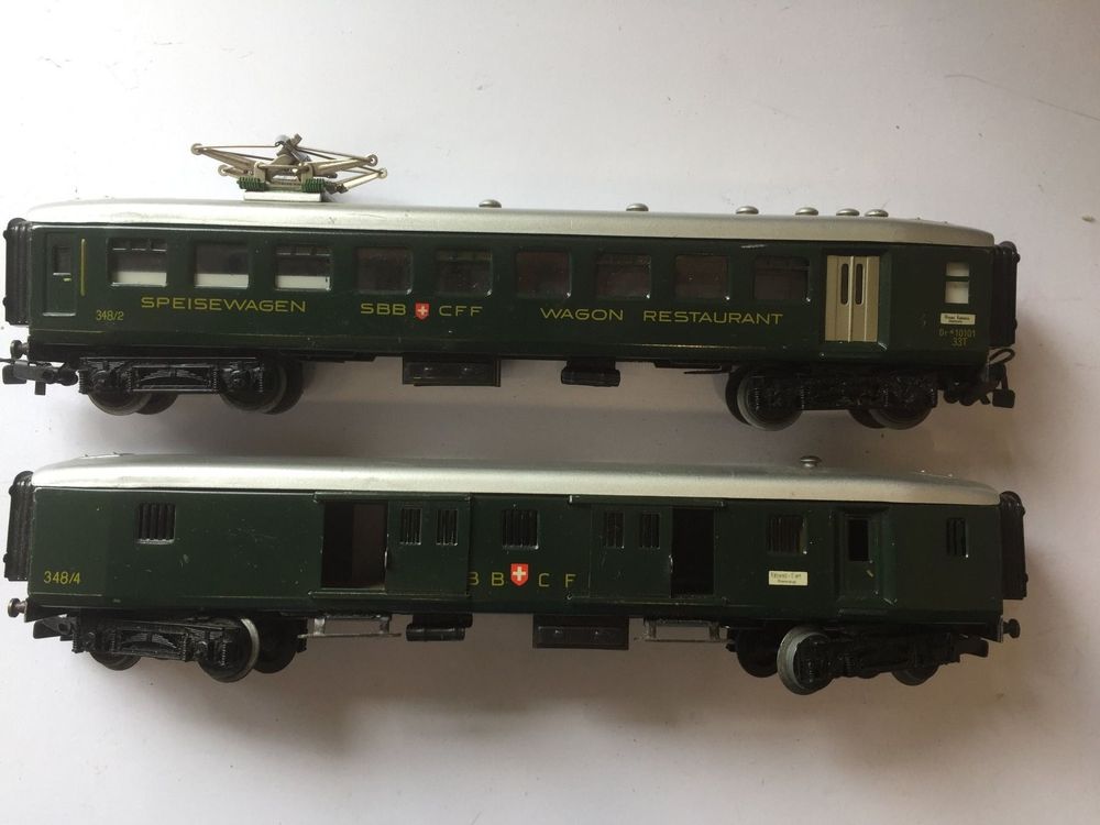 Märklin SBB Speisewagen 348/2 grün, Gepäckwagen 348/4 (Gebraucht) in Tamins für CHF 15 – mit ...