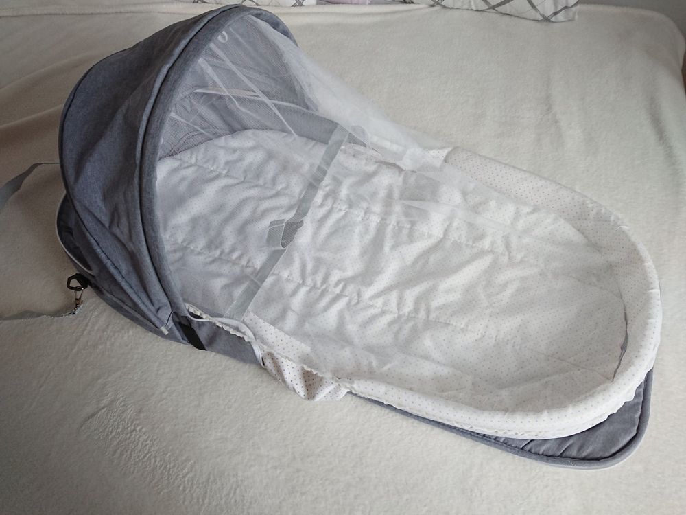 Babyliege Strandkorb mit Moskitonetz Grau | Kaufen auf Ricardo