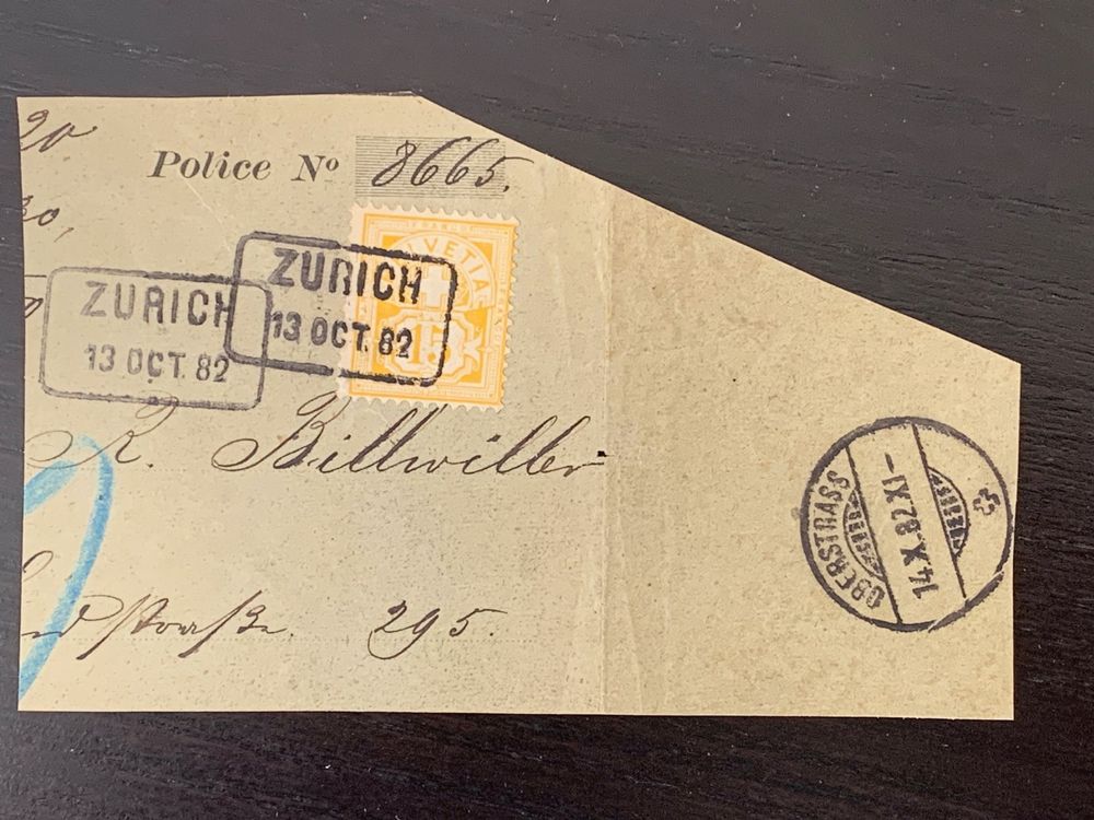 Ziffer 15 Rp., Zst. 57, weisses Papier, auf Briefstueck (Gebraucht) in Wangen b. Olten für CHF ...