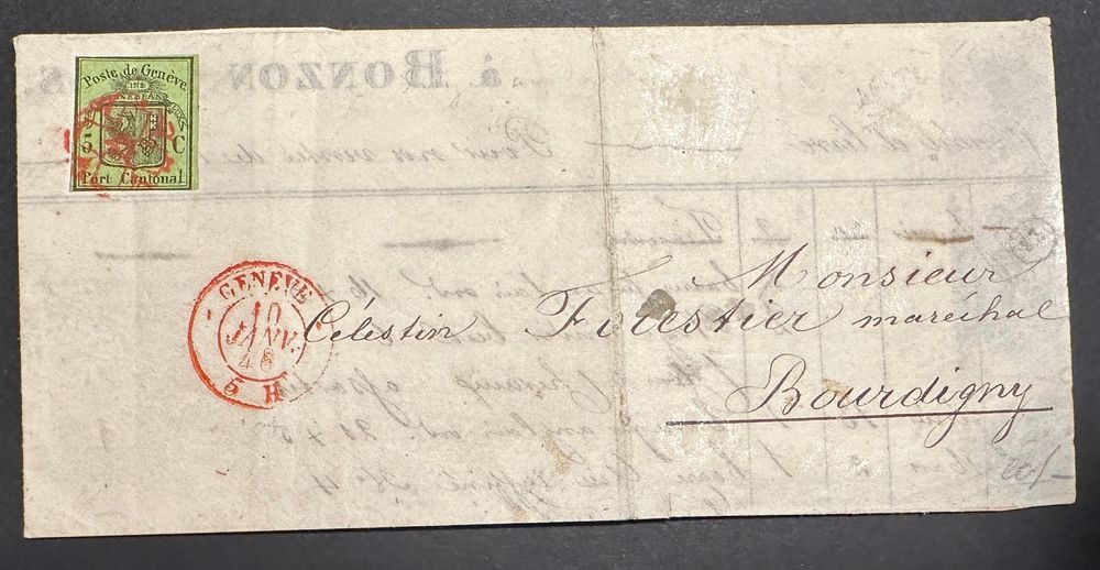 Genf Grosser Adler gelbgrün auf Brief mit Attest ab Fr. 1 (Gebraucht ...