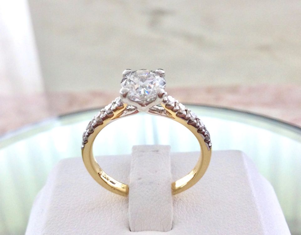 NEUER 1.20 ct.DIAMANTEN SOLITÄRRING GELBGOLD/PLATIN GIA | Kaufen auf Ricardo