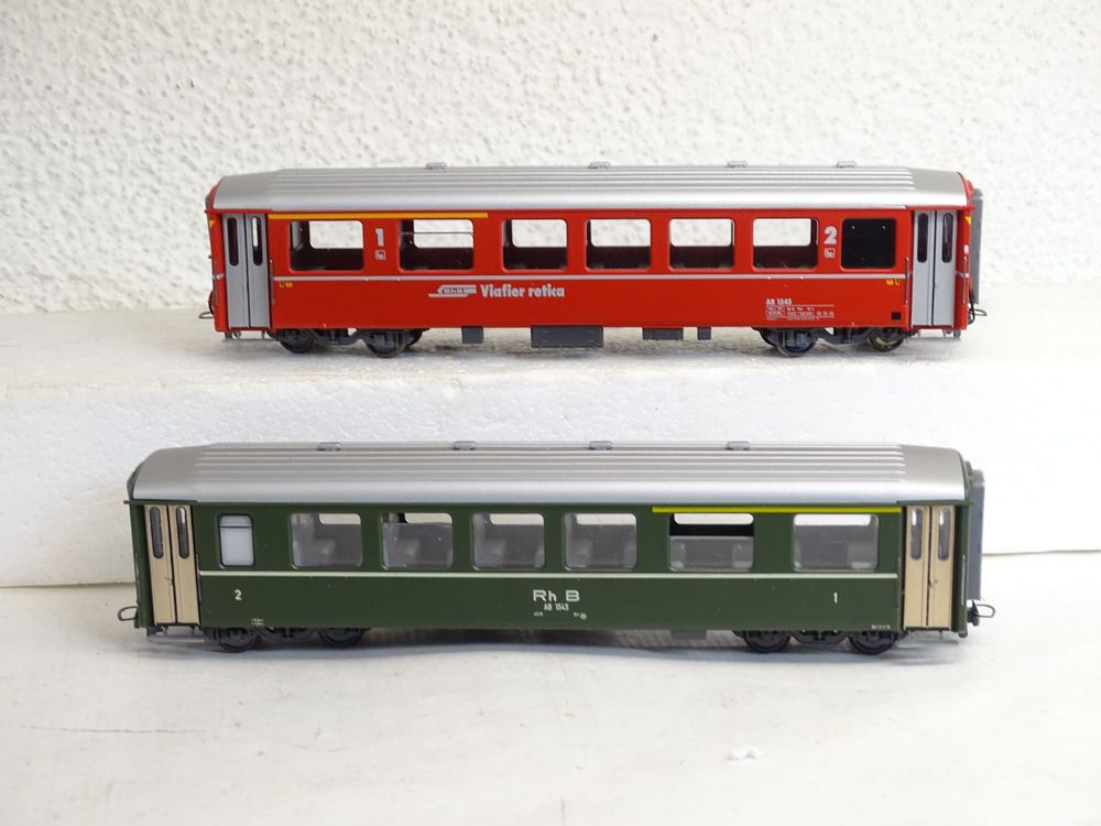 Bemo RhB Personenwagen AB1545 + AB1545 Rot/Grün, H0m | Kaufen auf Ricardo