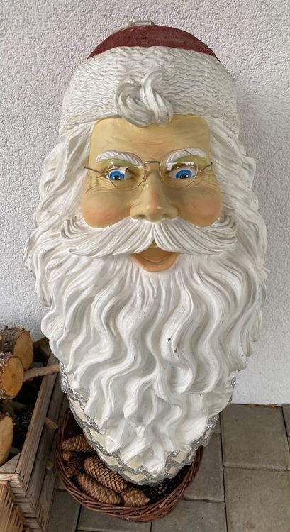 St. Nikolaus Samichlaus Kopf zum Aufhängen semiantikrar 1 m (Gebraucht ...