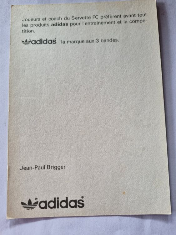 Autogramm Karte Jean-Paul Brigger FC Servette (Gebraucht) in ...