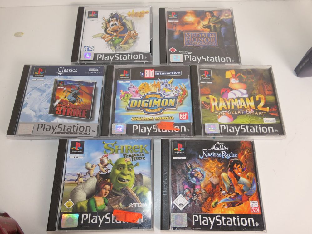 Playstation 1 Gameset Digimon Raymen Shrek Hugo Medal (Gebraucht) in ...