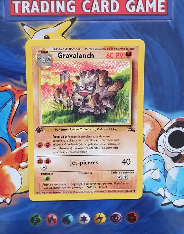 Carte Pokémon Gravalanch (Fossile) 37/62 1ère édition (fr) (Neuf (Voir ...