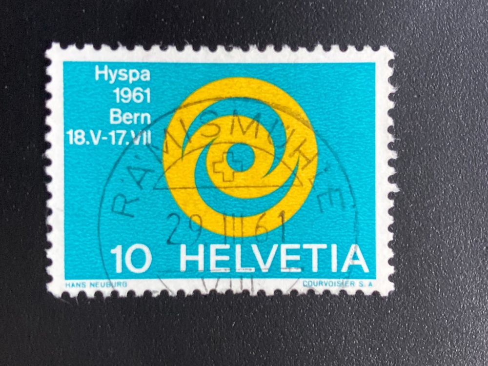 Schweiz 1961 Hyspa 10 Rp. Vollstempel RÄMISMÜHLE 29.III.61 (Gebraucht ...