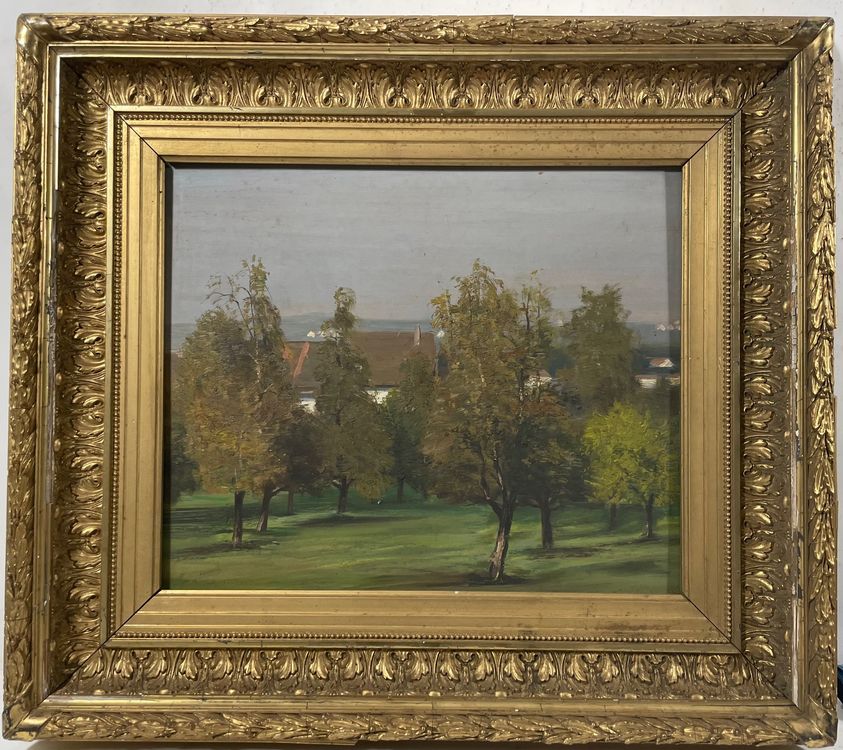 Antikes grosses Landschaft Gemälde unleserlich Signiert | Kaufen auf Ricardo