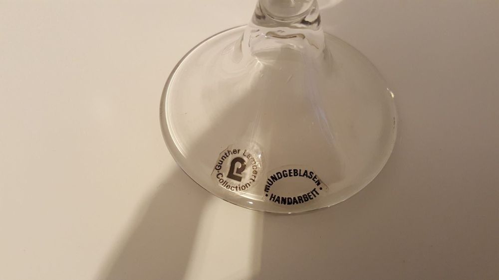 Gunther Lambert 5 Weingläser Weinkelch Glas mundgeblasen NW! (Gebraucht ...
