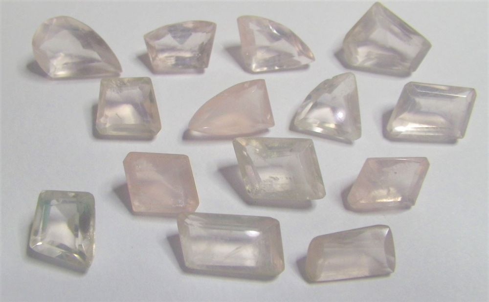 14x Quartz roses facetés fancy 41.45 ct | Kaufen auf Ricardo