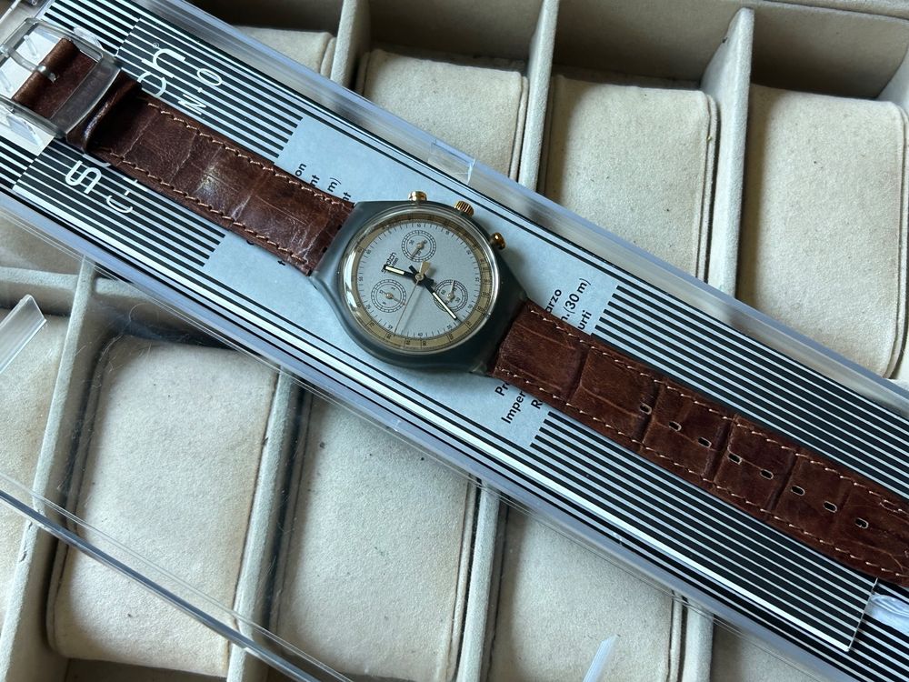 Rare Swatch GOLDFINGER SCM100 neuve complète set 1991 | Kaufen auf Ricardo