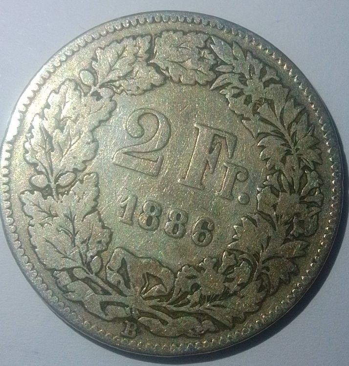Seltene 2 Franken Silbermünze 1886 | Kaufen auf Ricardo