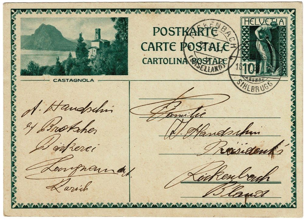 Postkarte 1931 Stempel Rickenbach Zürich | Kaufen auf Ricardo