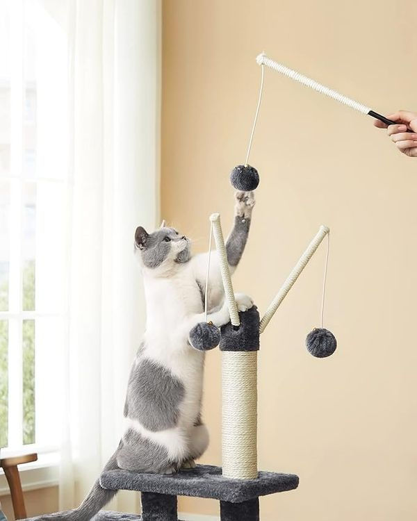 Kratzbaum klein, Katzenbaum mit Kratzbrett,118cm (Neu und ...