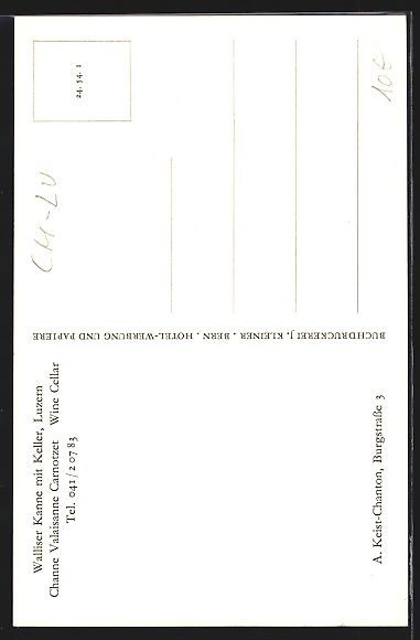 Luzern, Gasthaus Walliser Kanne mit Kell (Gebraucht) in Berlin für CHF ...