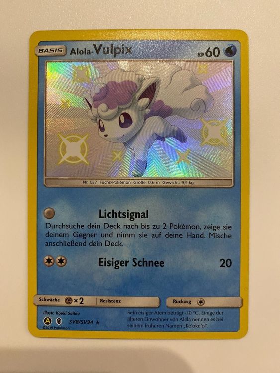 Pokemonkarte Alola-Vulpix Shiny | Kaufen auf Ricardo