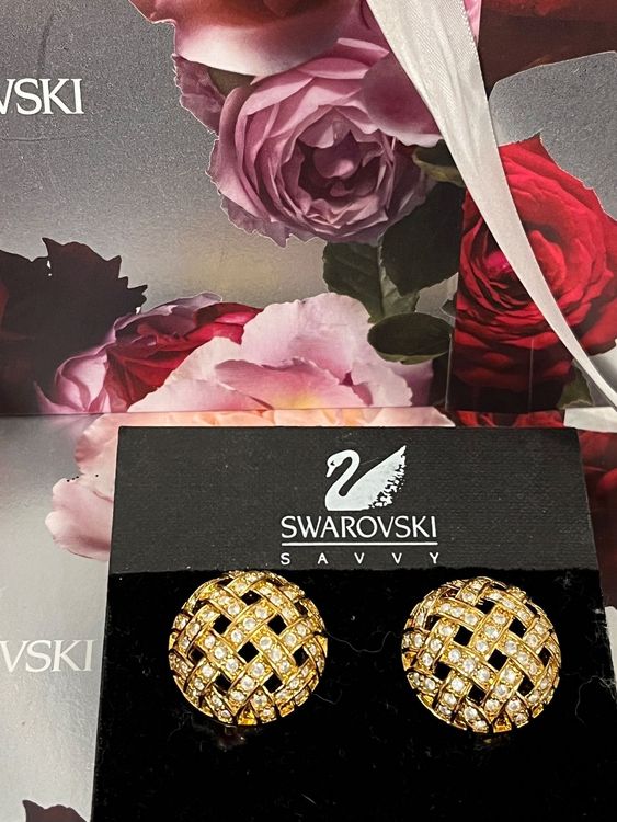 Swarovski vintage Ohrclips, 18k vergoldet, original und neu (Neu (gemäss Beschreibung)) in ...