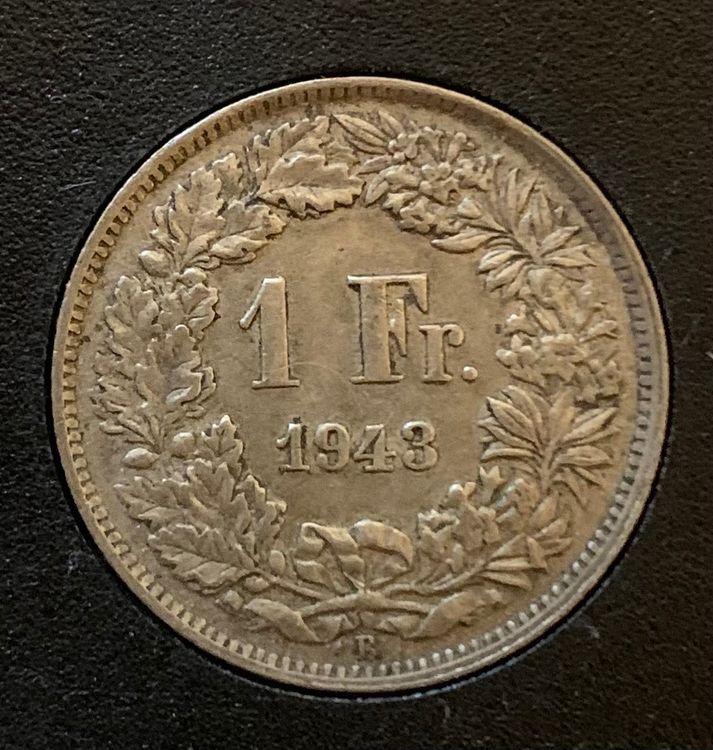 1943 Münze 1 Franken Silber (Gebraucht) in Eggersriet für CHF 2.9 – mit Lieferung auf Ricardo kaufen