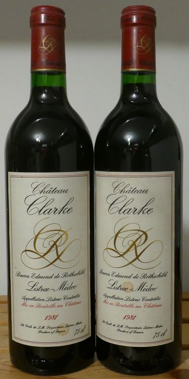 2 Fl. Château Clarke 1981 - Baron Edmond de Rothschild (Neu (gemäss ...