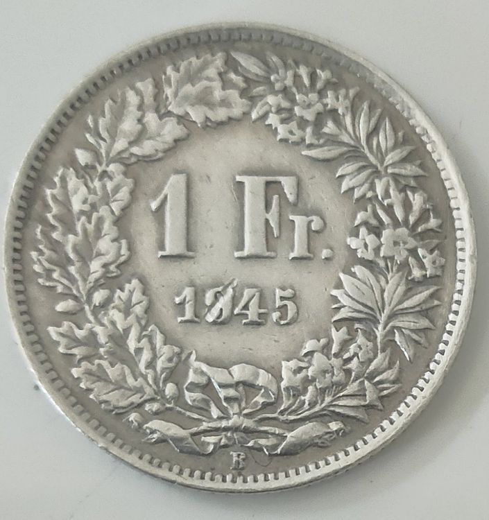 Seltene 1 Franken Silber Münze Schweiz 1945 B Auflage 7,79 M (Gebraucht) in Riehen für CHF 2 ...