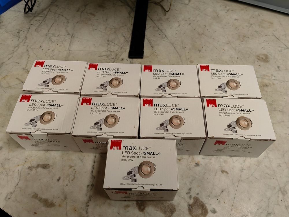 9 Stück Neu Maxluce Einbauspot Led spot alu mit Driver (Neu und ...