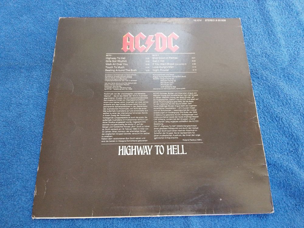 AC DC - highway to hell 12" VG++ AMIGA top copy DDR | Kaufen auf Ricardo