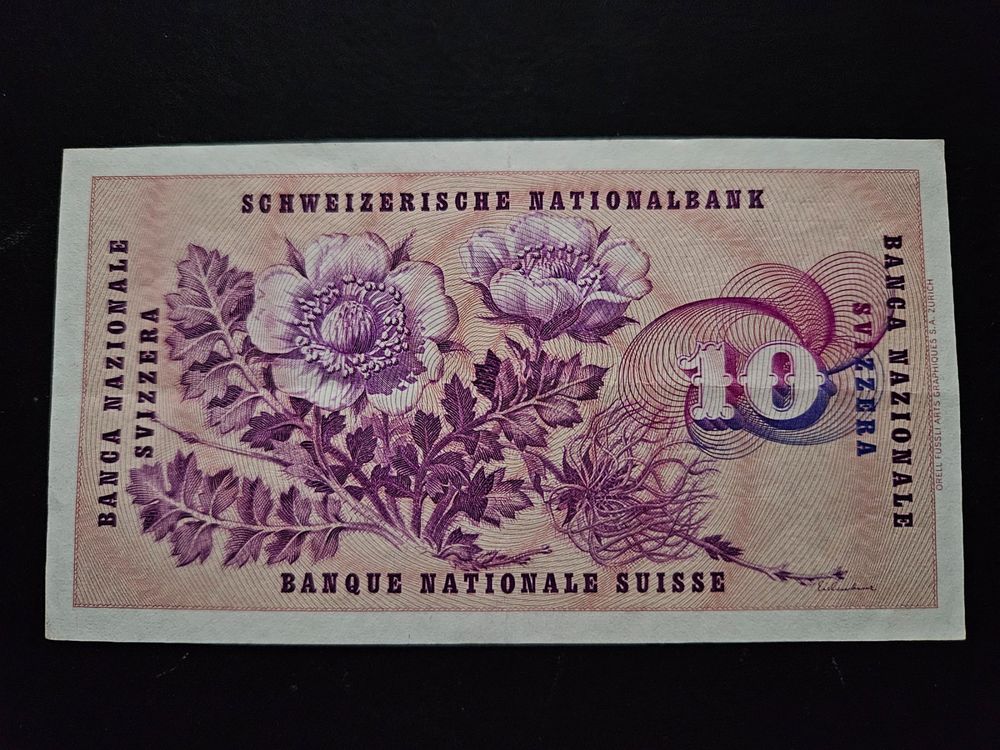 Alte Schweizer 10 Franken Banknote 18. Dez.1958 Unzirkuliert (Neu ...
